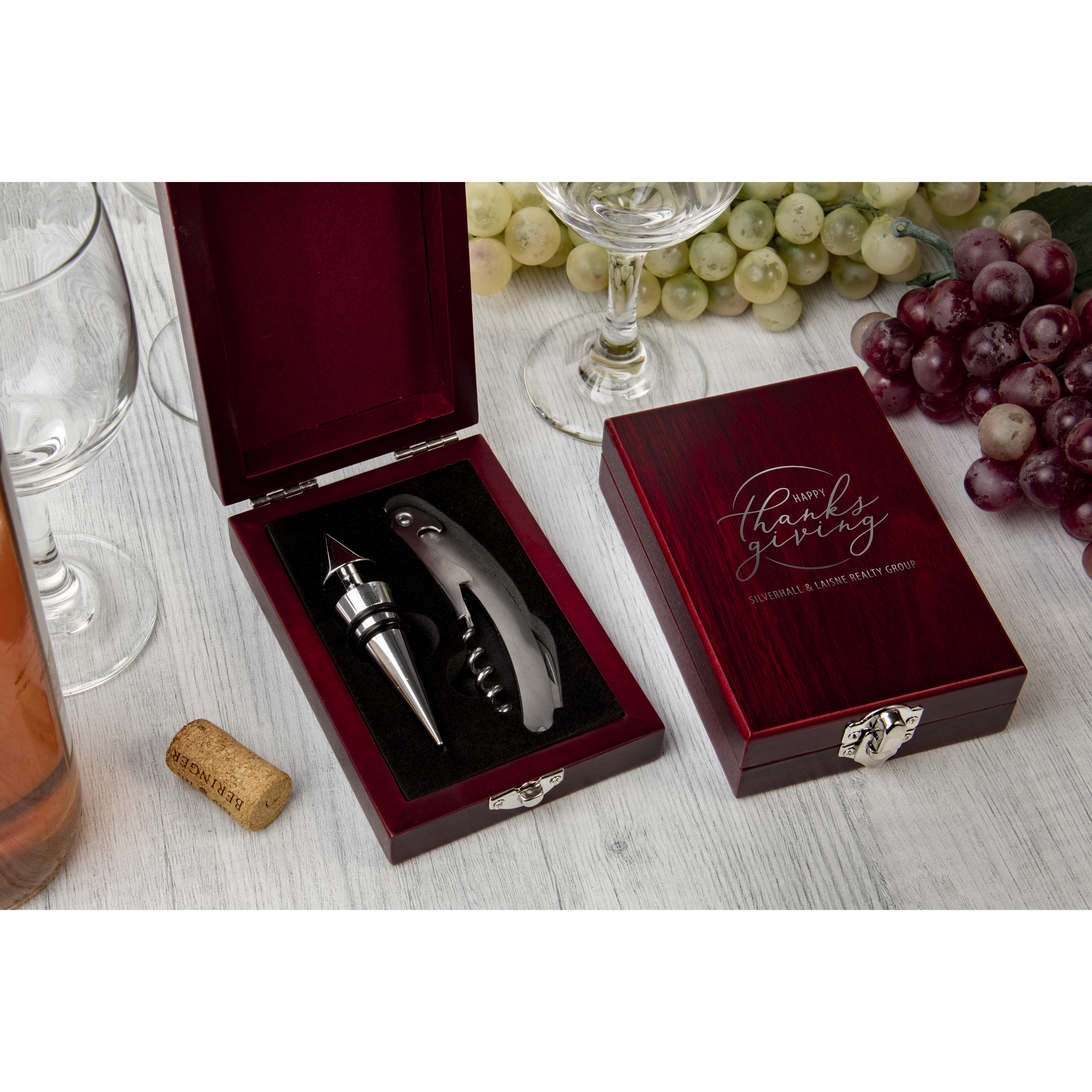 Rosewood Wine Set | Wine Accessories Gift Sets | Crestline