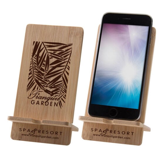 Bamboo Wood Cell Phone Stand | Personalized Phone Stands | Crestline