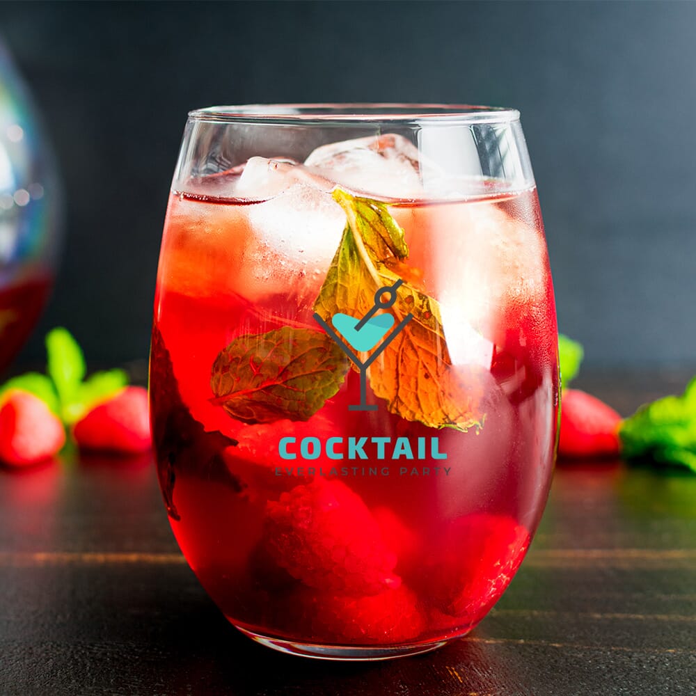 9 Oz Libbey Stemless Wine Glass Promotional Giveaway Crestline